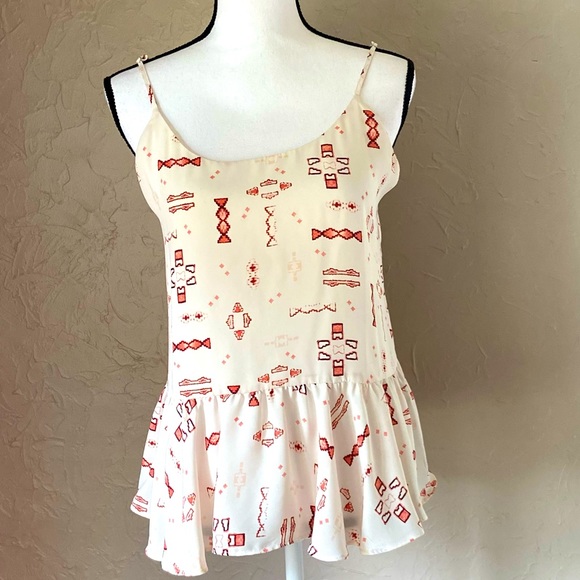Metaphor | Tops | 325 Metaphor Medium Cream Burnt Orange Tribal Pattern ...